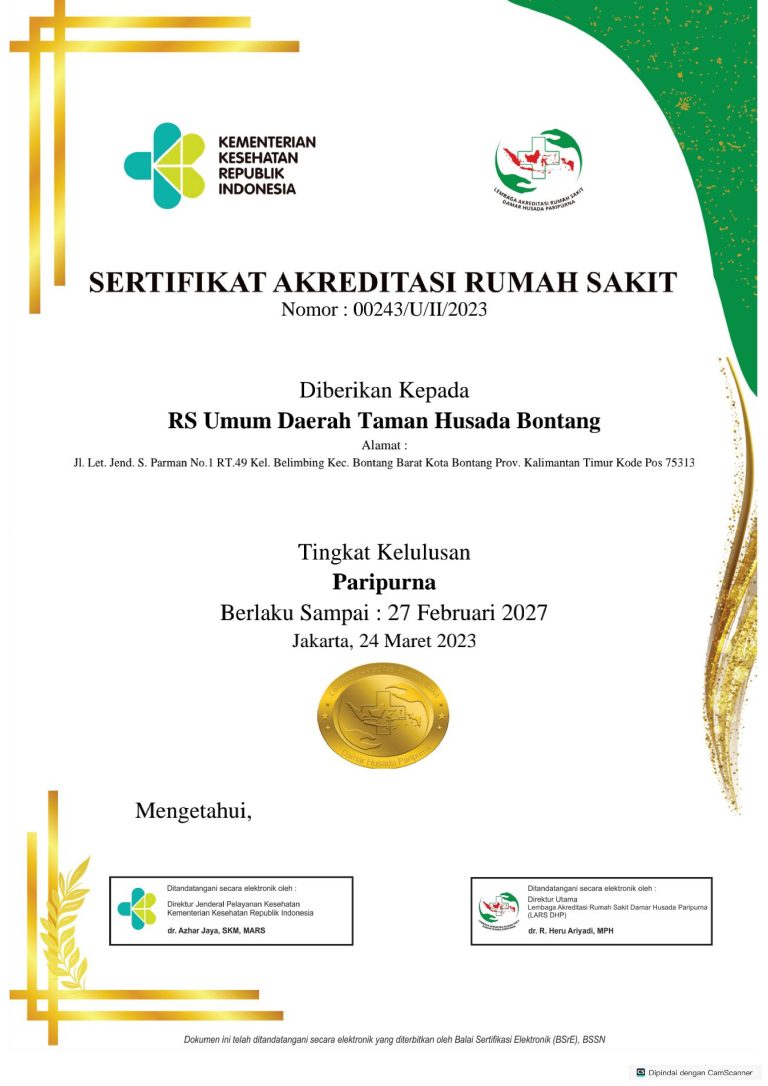 Akreditasi Rumah Sakit – RSUD Taman Husada Bontang